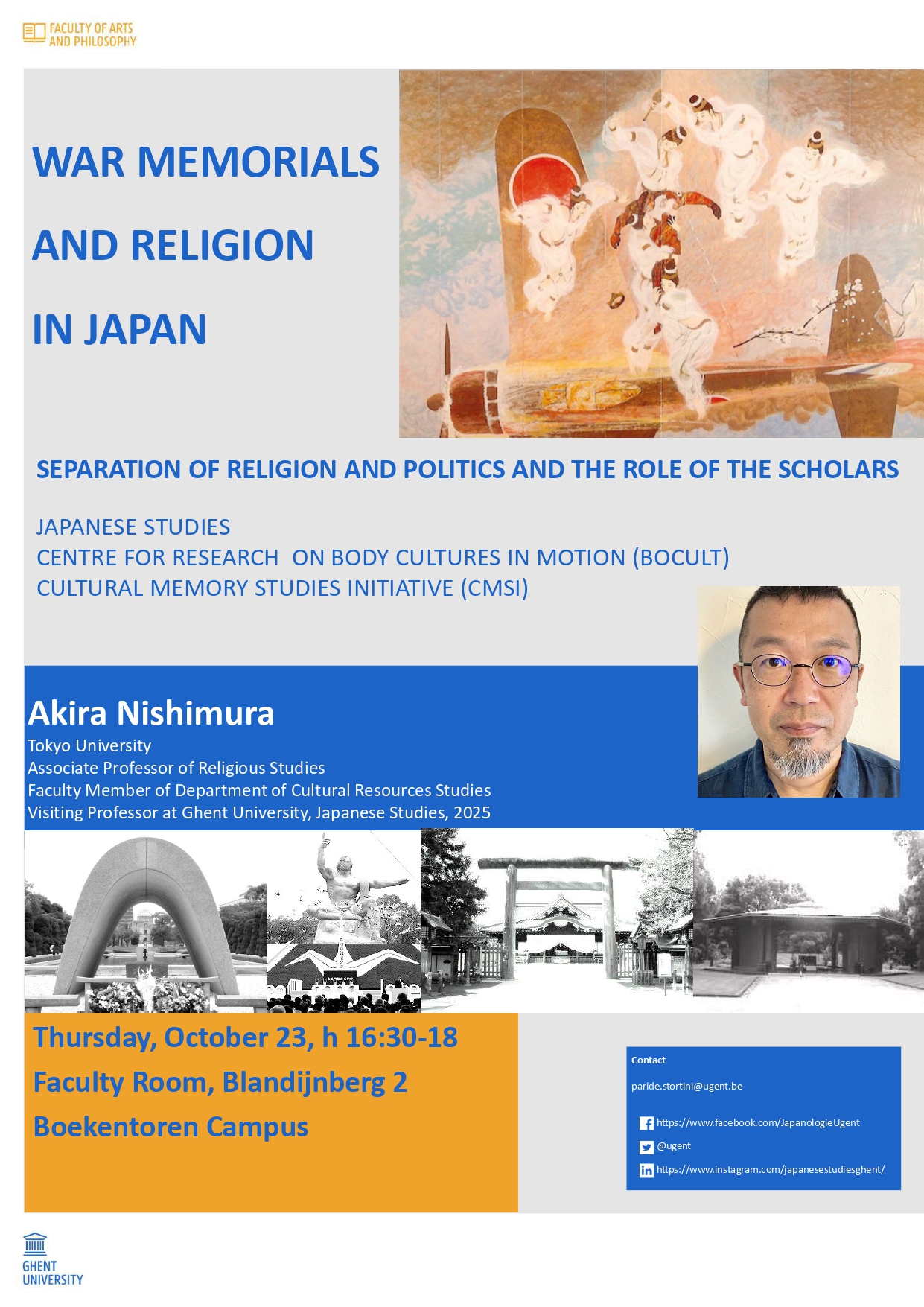 Guest lecture “War Memorials and Religion in Japan: Separation of ...